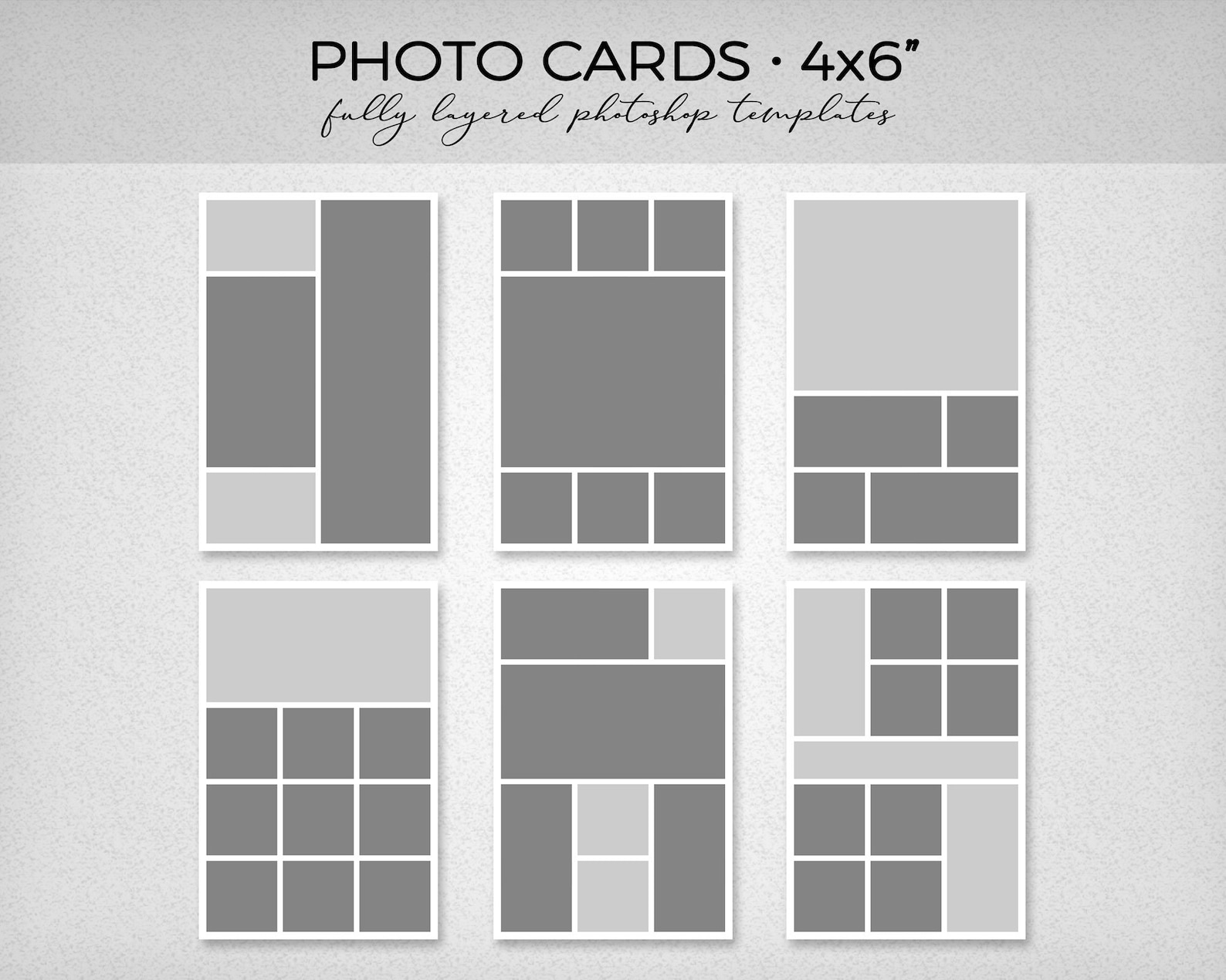 6 Photo Card Templates 4x6 Scrapbook Template Blog | Etsy