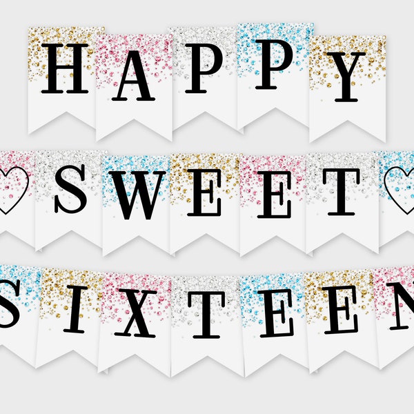 Sweet 16 Banner - Etsy