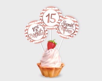 Any Number 12th Birthday Cupcake Toppers Number 12 Any Age Glitter ...