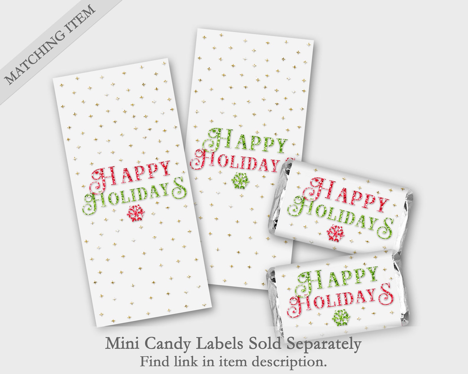 Merry Christmas Candy Bar Wrapper Mini Chocolate Label Red & - Etsy