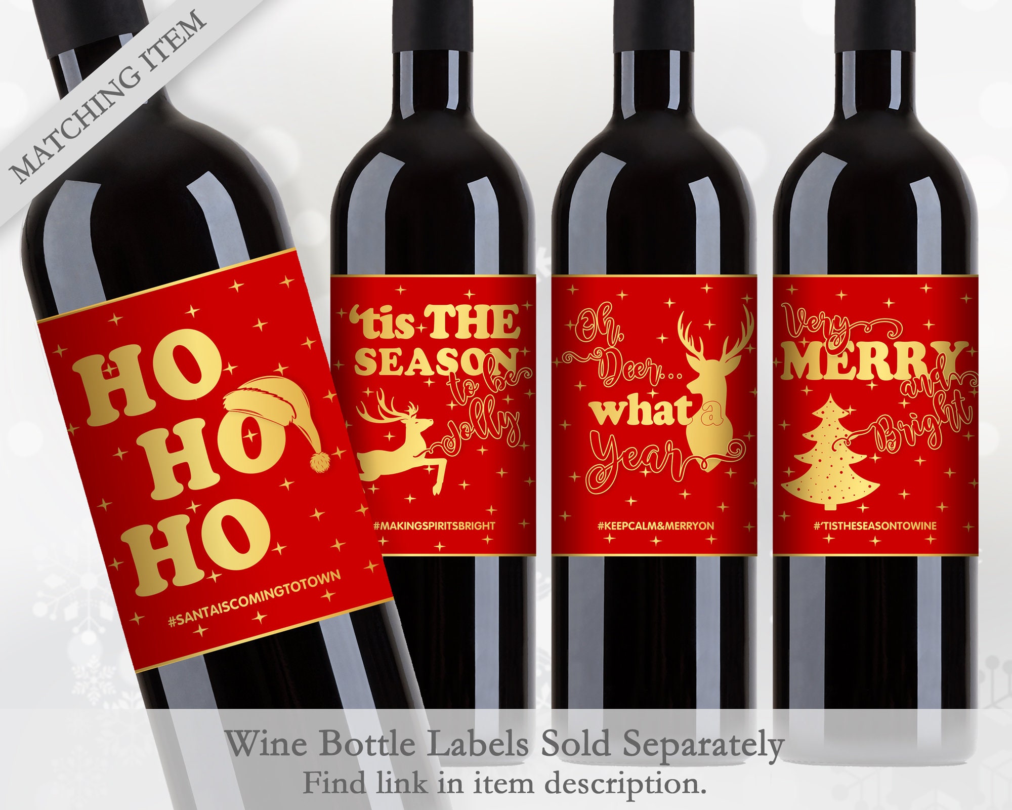 Printable Merry Christmas Banner, Red & Gold - Christmas Party, Holiday ...
