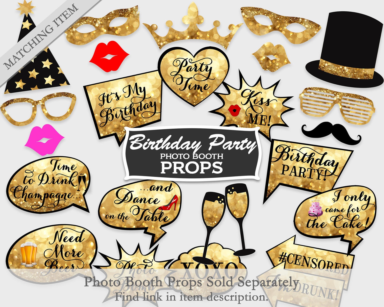 Happy Birthday Photo Booth Frame / Photo Booth Props / Sparkle - Etsy