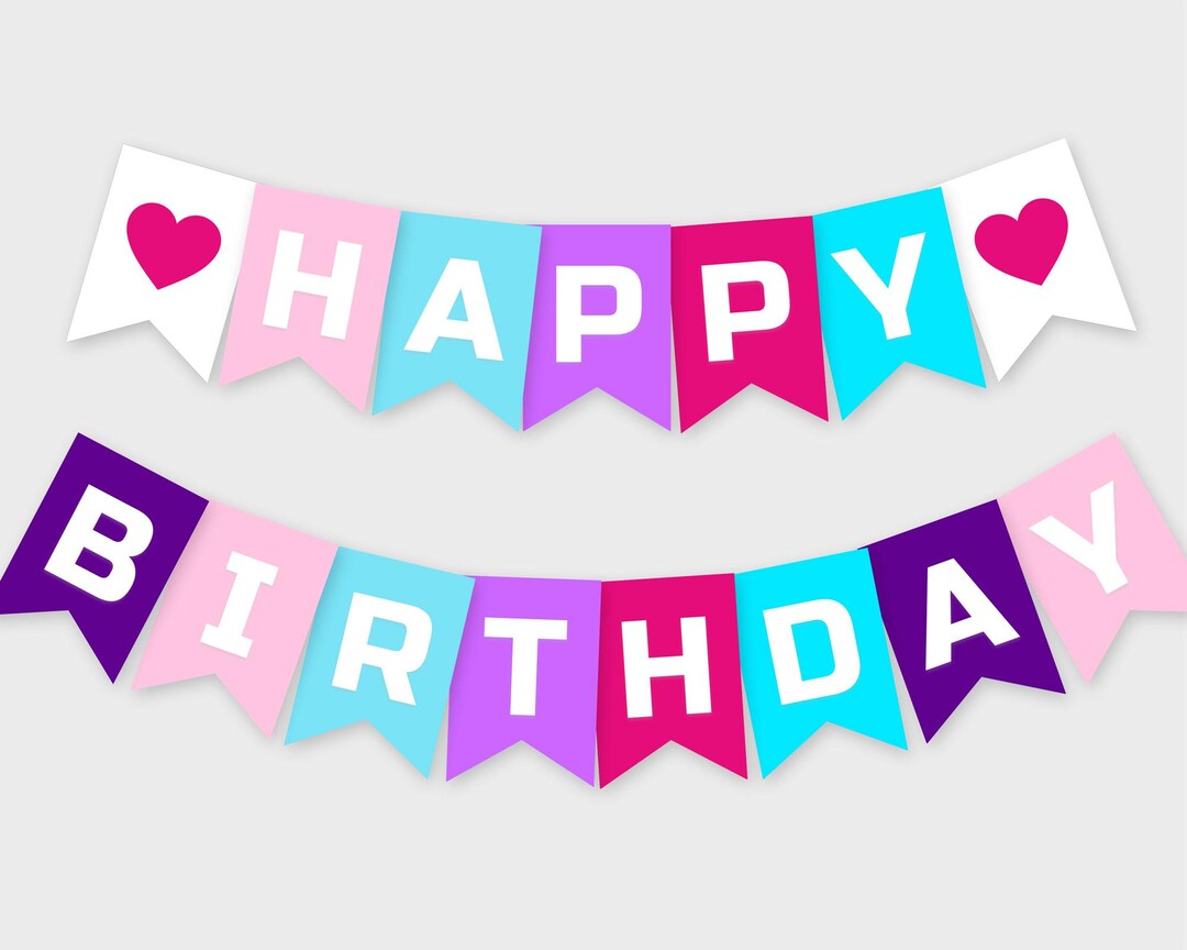 Colorful Happy Birthday Printable Banner - Colorful Party Banner ...