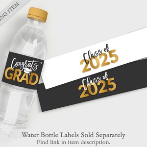 Graduation Cards and Gifts Sign, Black & Gold Foil - Printable Party ...