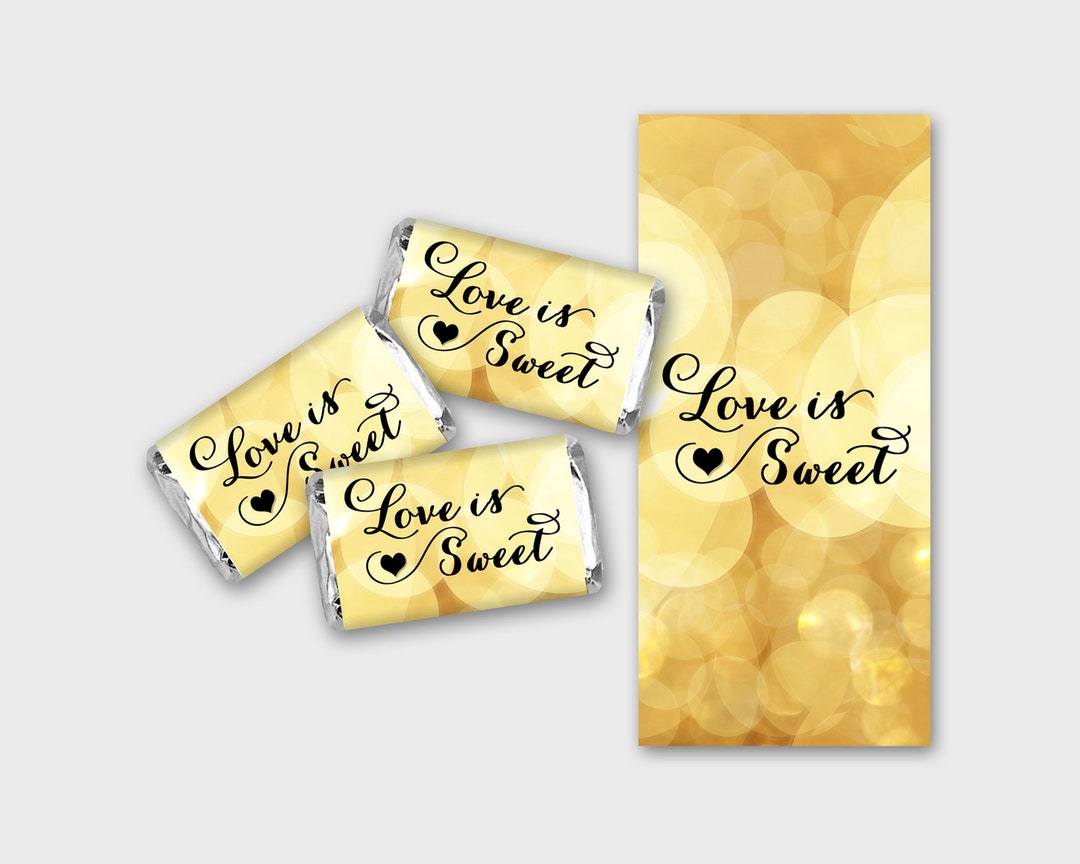 Love is Sweet Gold Bokeh Mini Candy Wrapper Gold Candy Label - Etsy