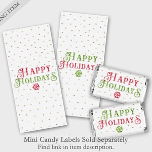 Merry Christmas Banner, Red & Gold Glitters - Christmas Party, Holiday ...