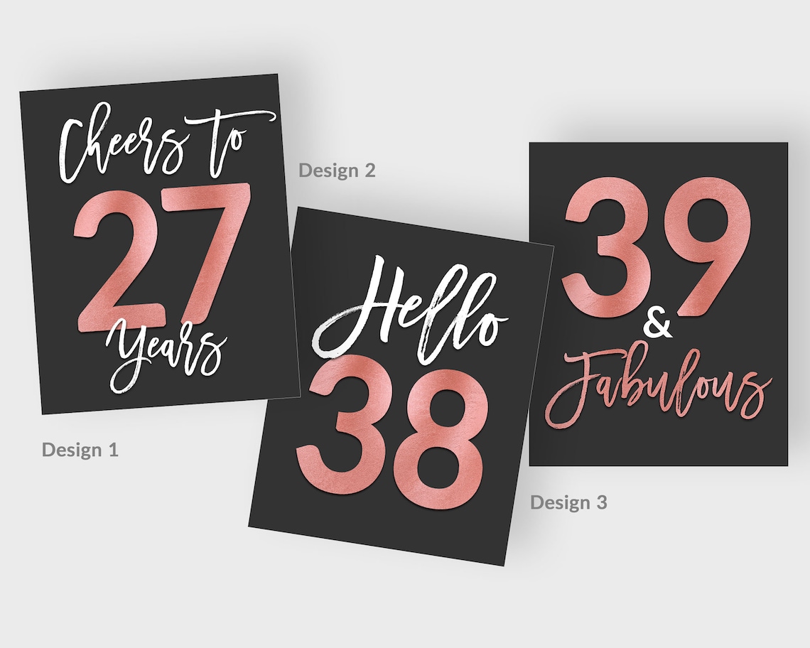 Custom Age Sign Printable Party Decoration 8x10 Poster | Etsy