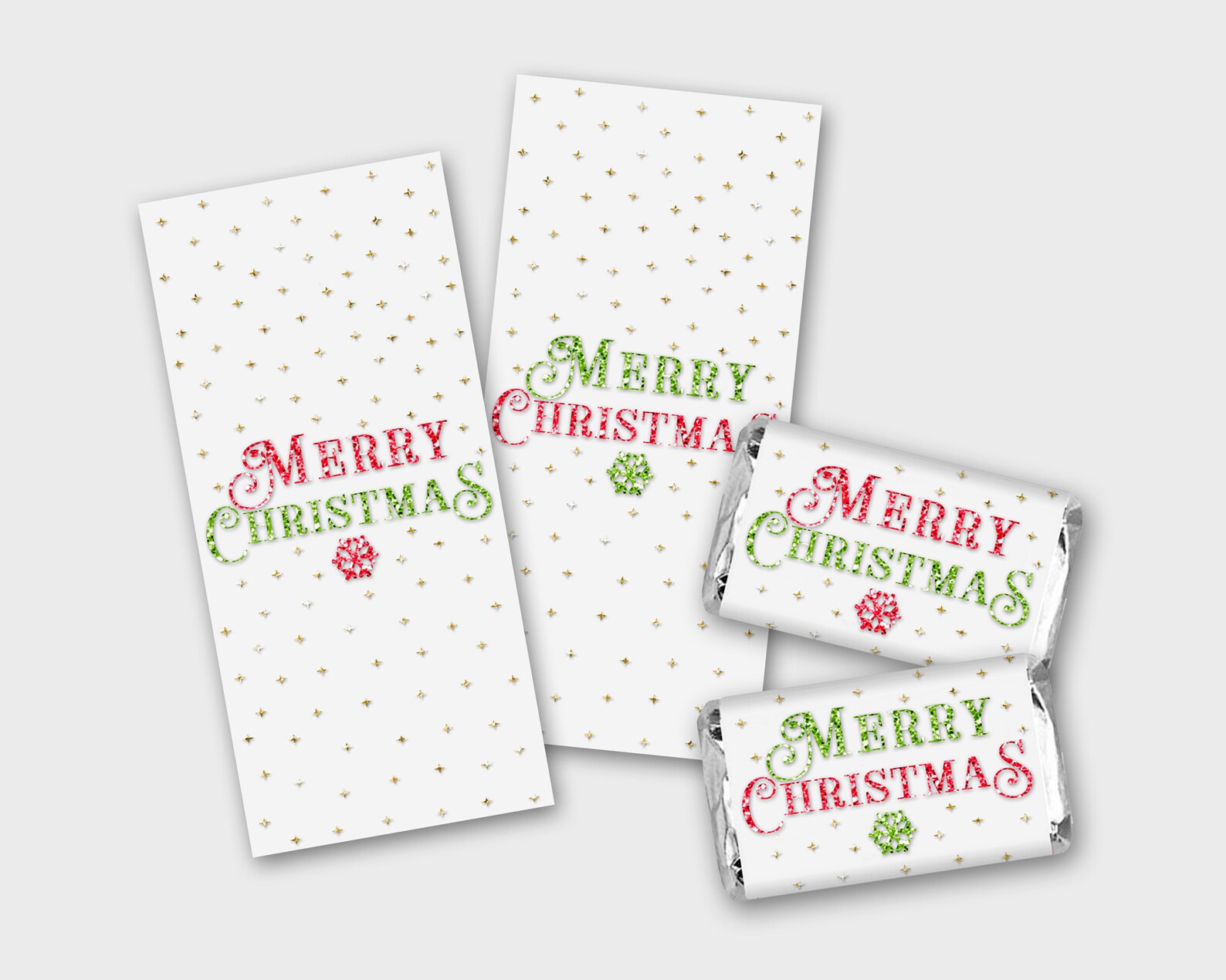 Merry Christmas Candy Bar Wrapper Mini Chocolate Label Red & - Etsy