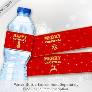 Printable Happy Holidays Banner, Red & Gold - Christmas Party, Holiday ...