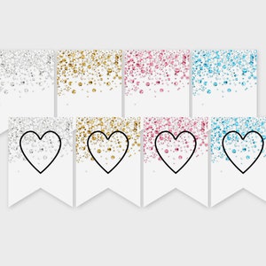 Happy Birthday Printable Banner - Mixed Confetti Glitters - Printable ...