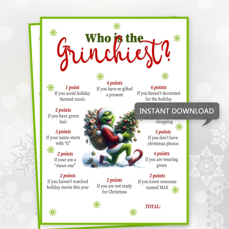 Grinch Scavenger Hunt - Etsy