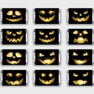 Printable Halloween Candy Bar Wrapper, Happy Halloween Mini Chocolate ...