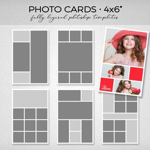6 Photo Card Templates 4x6 Scrapbook Template, Blog Board, Photoshop ...