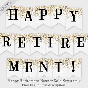 Happy Retirement Printable Banner - Mixed Confetti Glitters - Printable ...