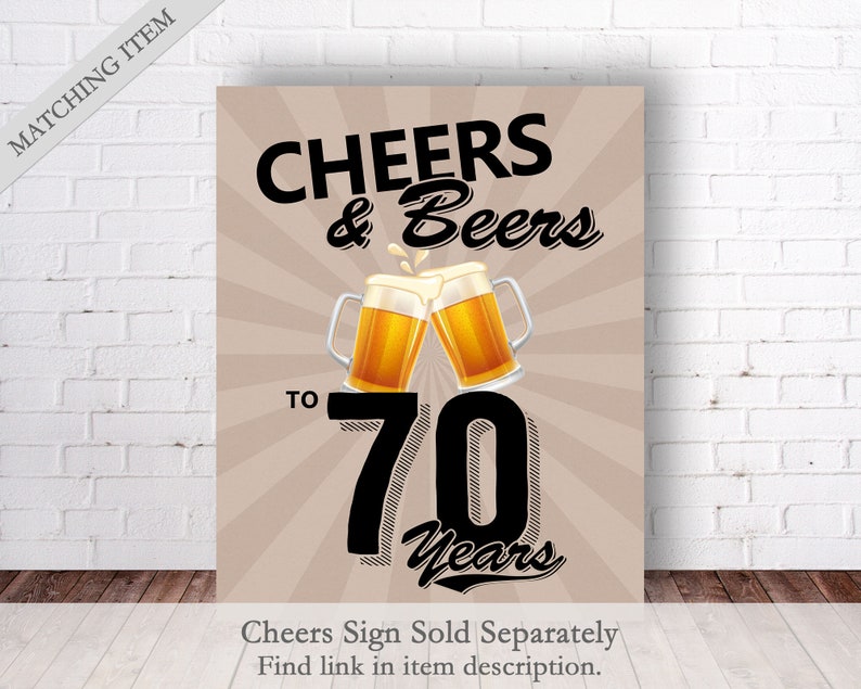 70th Birthday Beer Labels Cheers & Beers 70th Milestone - Etsy