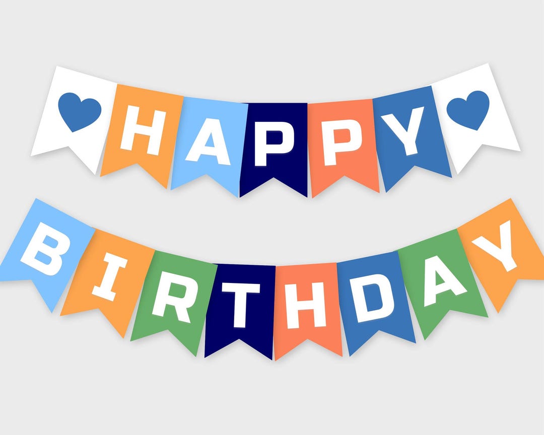 Colorful Happy Birthday Printable Banner - Colorful Party Banner ...