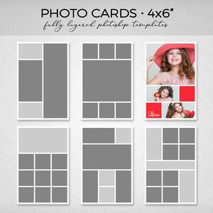 6 Photo Card Templates 4x6 Scrapbook Template, Blog Board, Photoshop ...