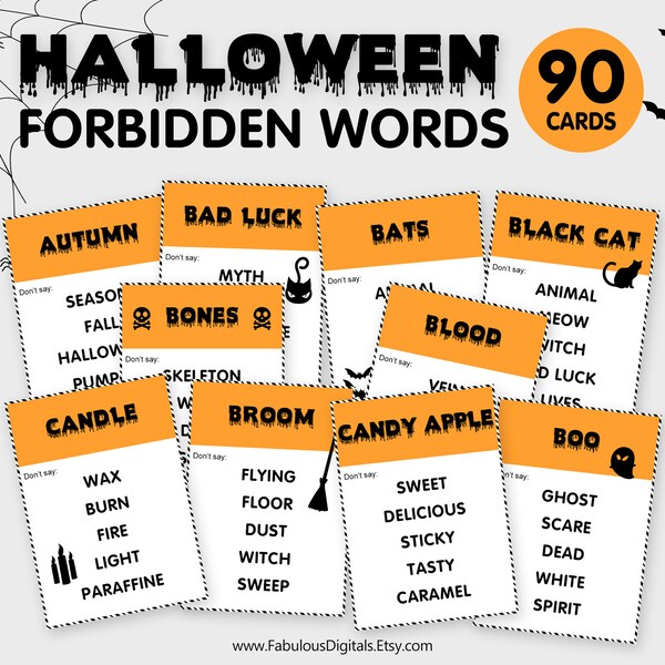 Halloween Taboo Games - Etsy