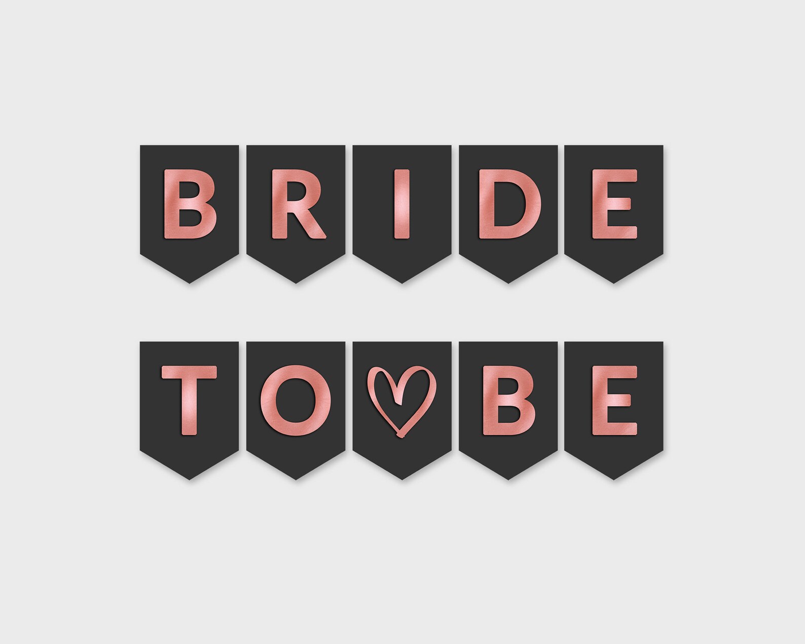 Bride To Be Banner / Black & Rose Foil Flags / Bridal Shower | Etsy