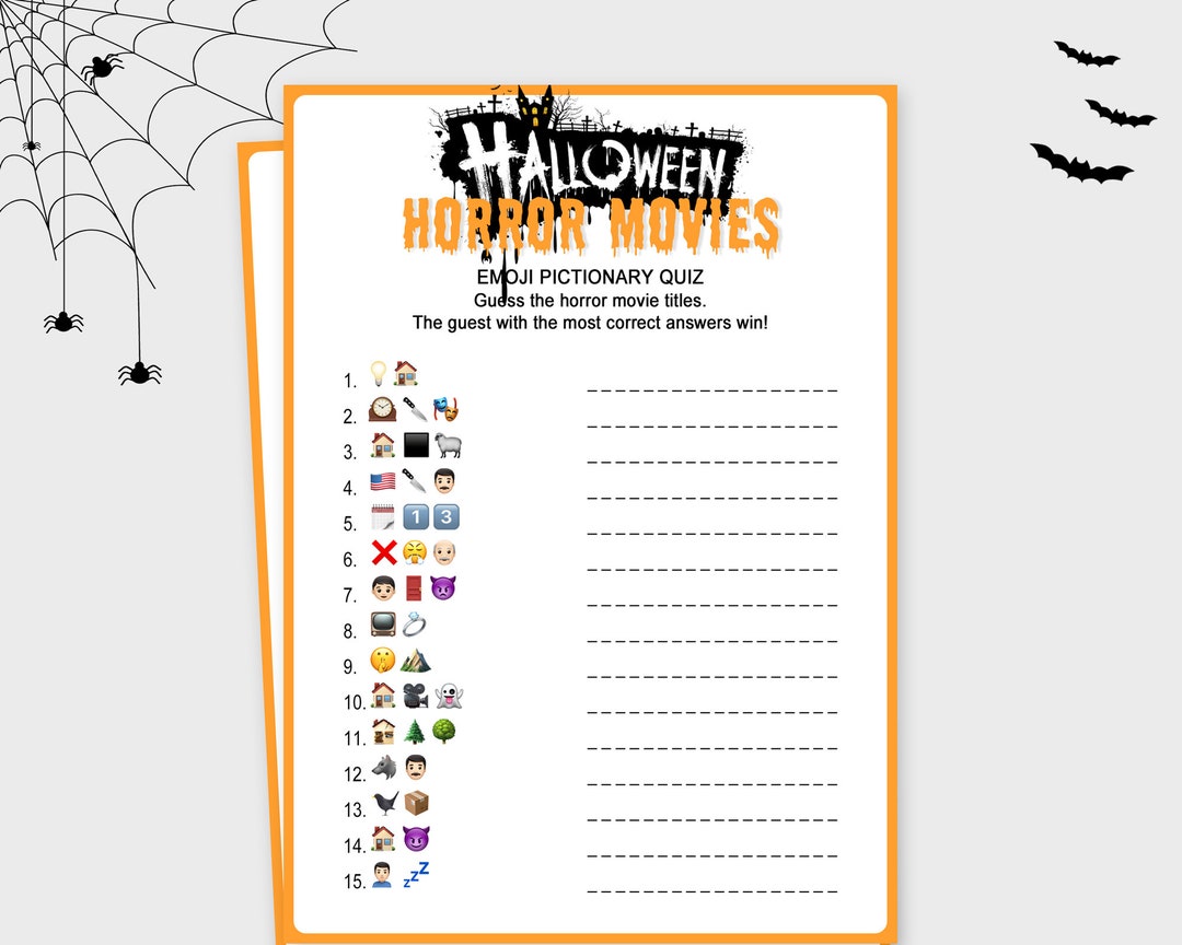 Halloween Horror Movies, Emoji Pictionary Games, Halloween Printable ...