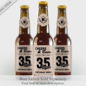 Cheers & Beers to 35 Years Party Sign, 35th Milestone Birthday Party ...