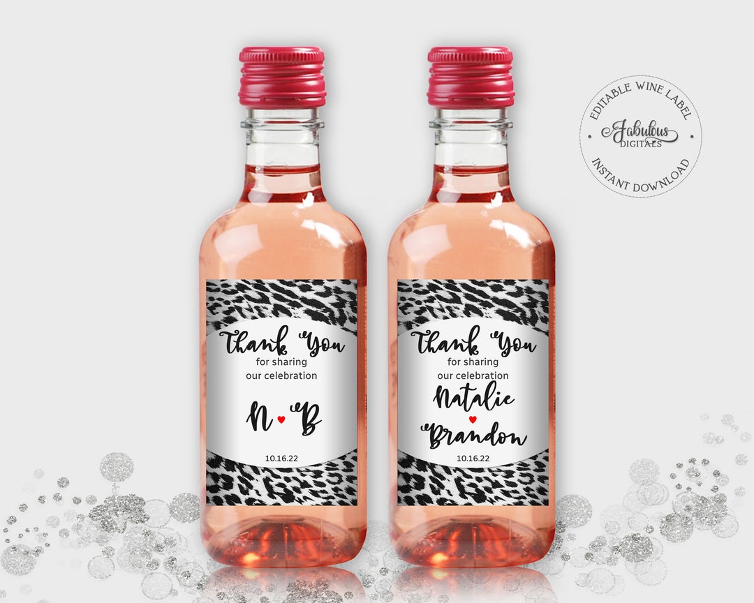 Wedding Party Favor Mini Wine Labels Customizable Wine Label - Etsy