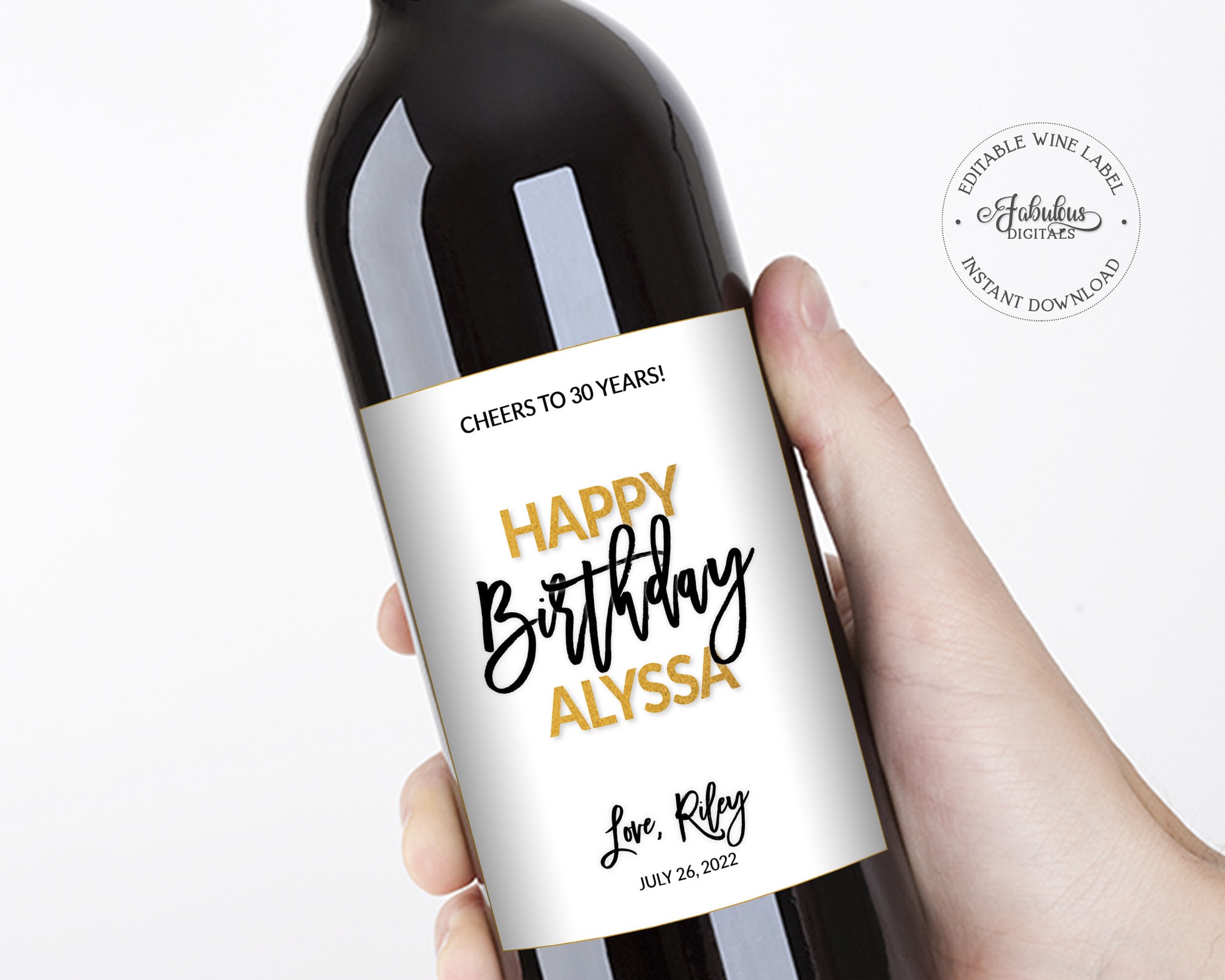 Happy Birthday Wine Bottle