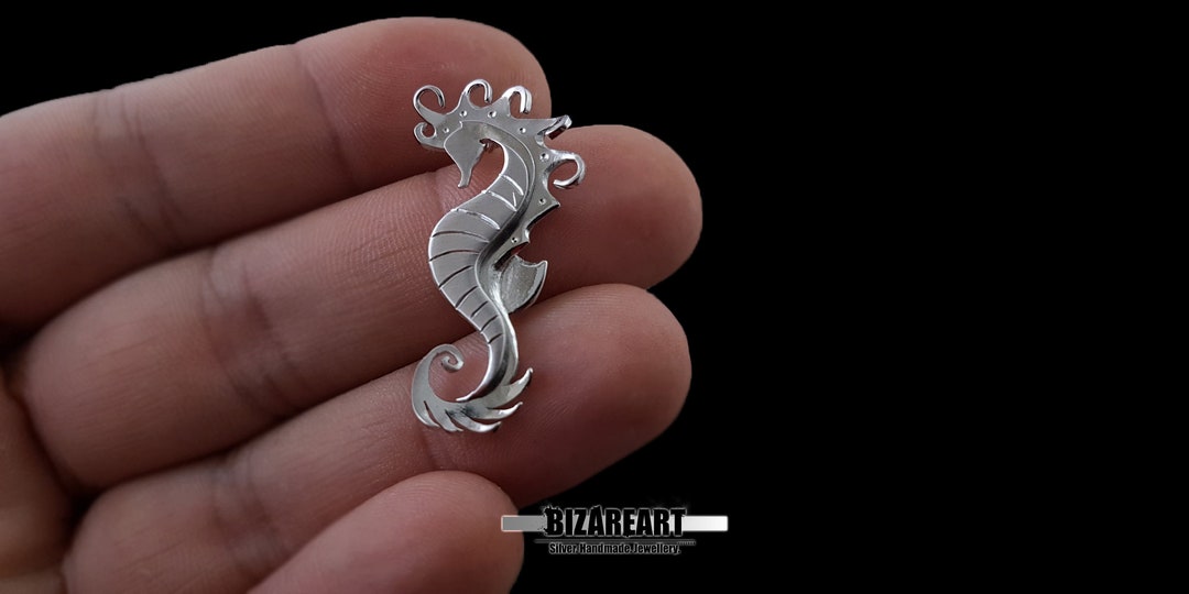Silver Seahorse Seahorse Pendant Small Seahorse Sea - Etsy