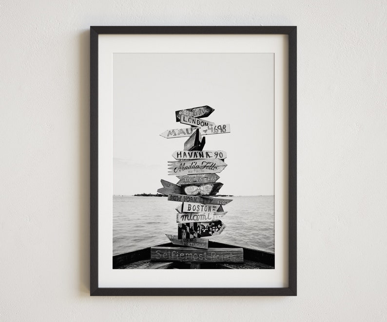 Key West Photography, Florida Keys Decor, Key West Directional, Black ...