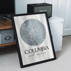Columbia Map, Columbia, South Carolina, Map Print, Columbia Print, City ...