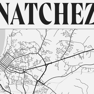 Natchez Mississippi Print Natchez Map Natchez Art - Etsy