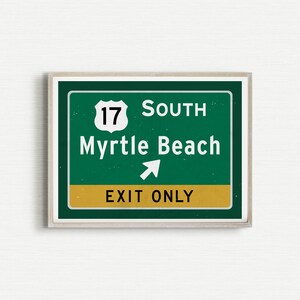 Myrtle Beach Print, Myrtle Beach Wall Art, Beach Decor, Vintage Wall ...