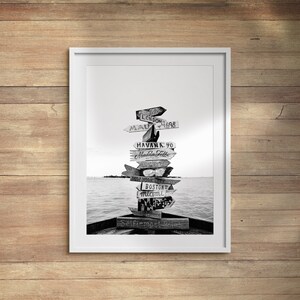 Key West Photography, Florida Keys Decor, Key West Directional, Black ...