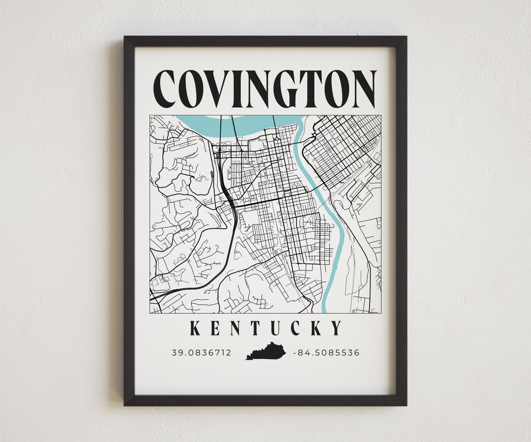 Covington Kentucky, Covington Map, Covington Print, Kentucky Wall Art ...