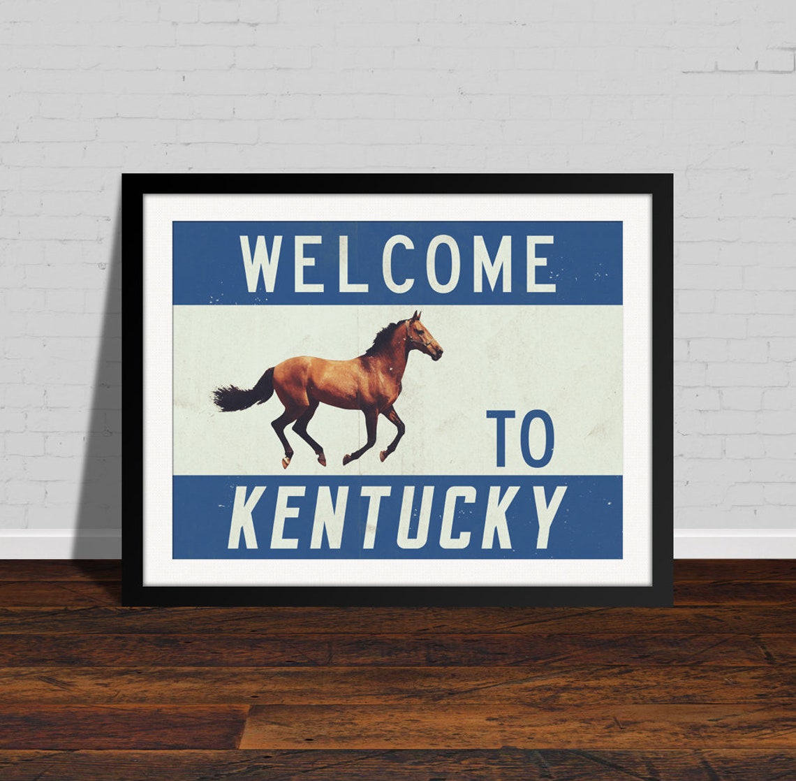 Welcome to Kentucky Print Road Sign Vintage Welcome Sign - Etsy
