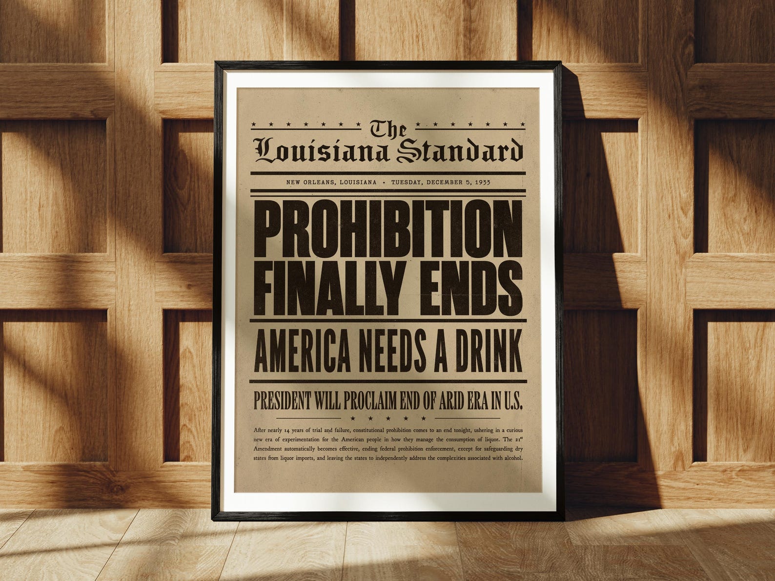 Prohibition Ends, Prohibition Poster, Bar Decor, Speakeasy Decor ...