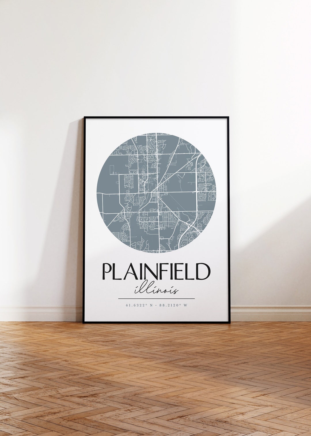 Plainfield Illinois, Plainfield Map, Plainfield Print, Illinois Decor ...
