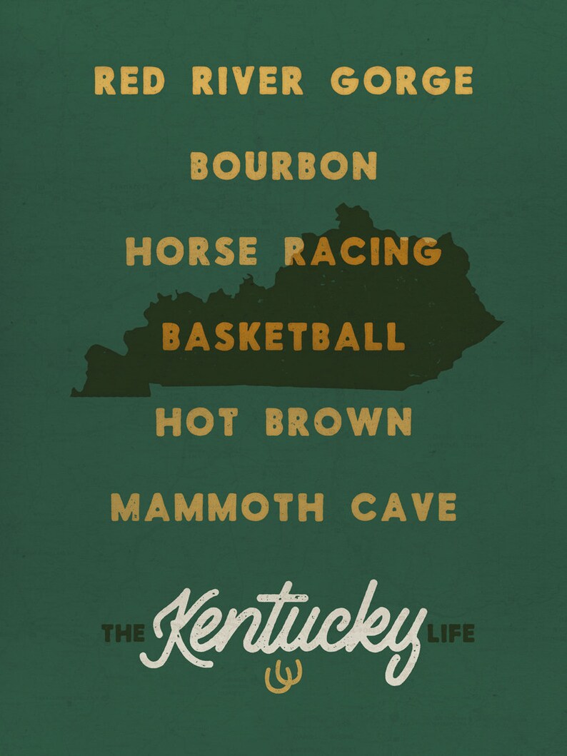 Kentucky Kentucky Print Kentucky Home State Print Kentucky - Etsy