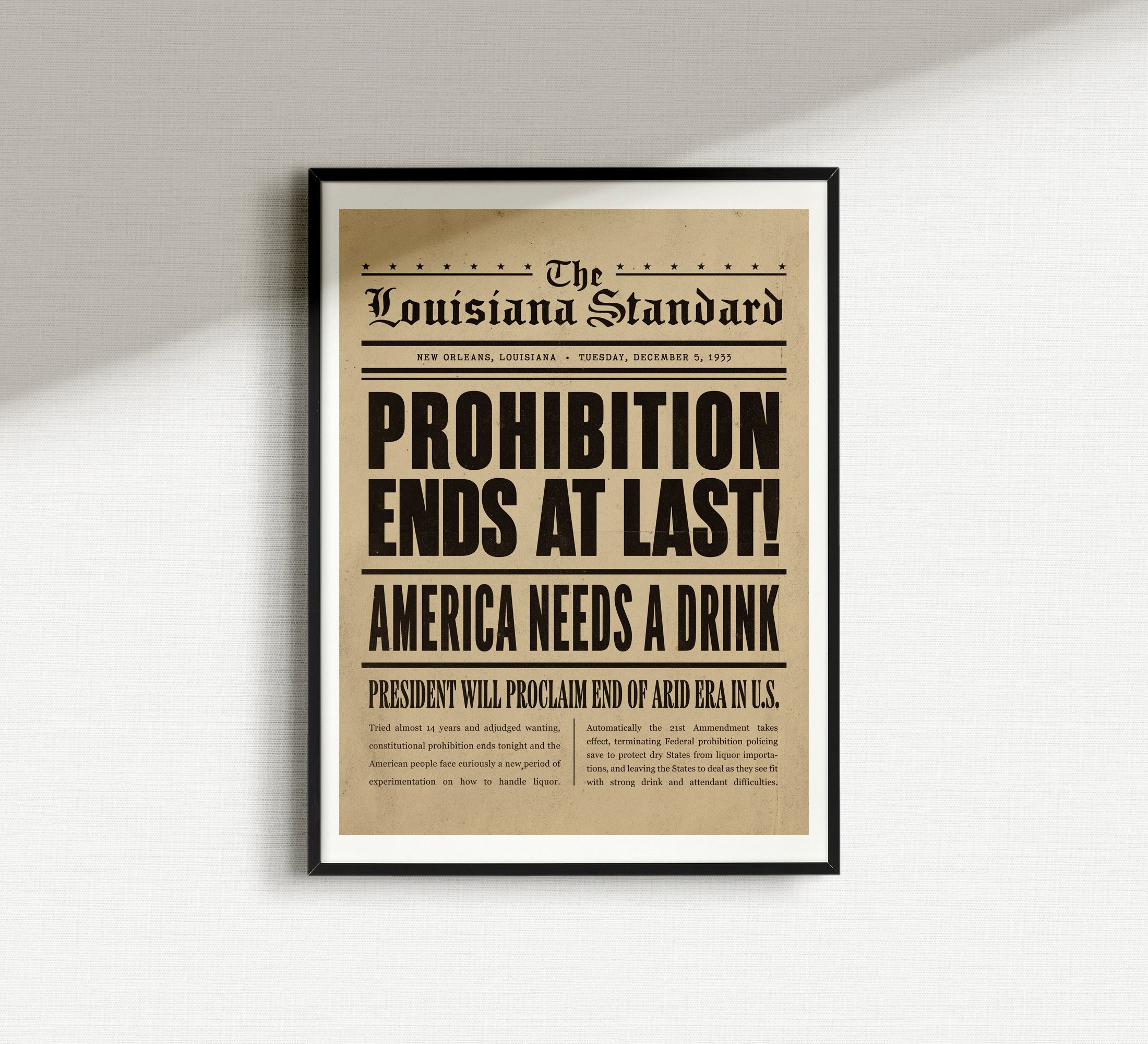 Prohibition Ends, Prohibition Poster sold by Inês Macedo | SKU 42133316 | Printerval