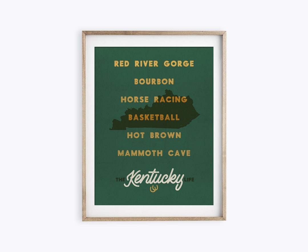 Kentucky Kentucky Print Kentucky Home State Print Kentucky - Etsy