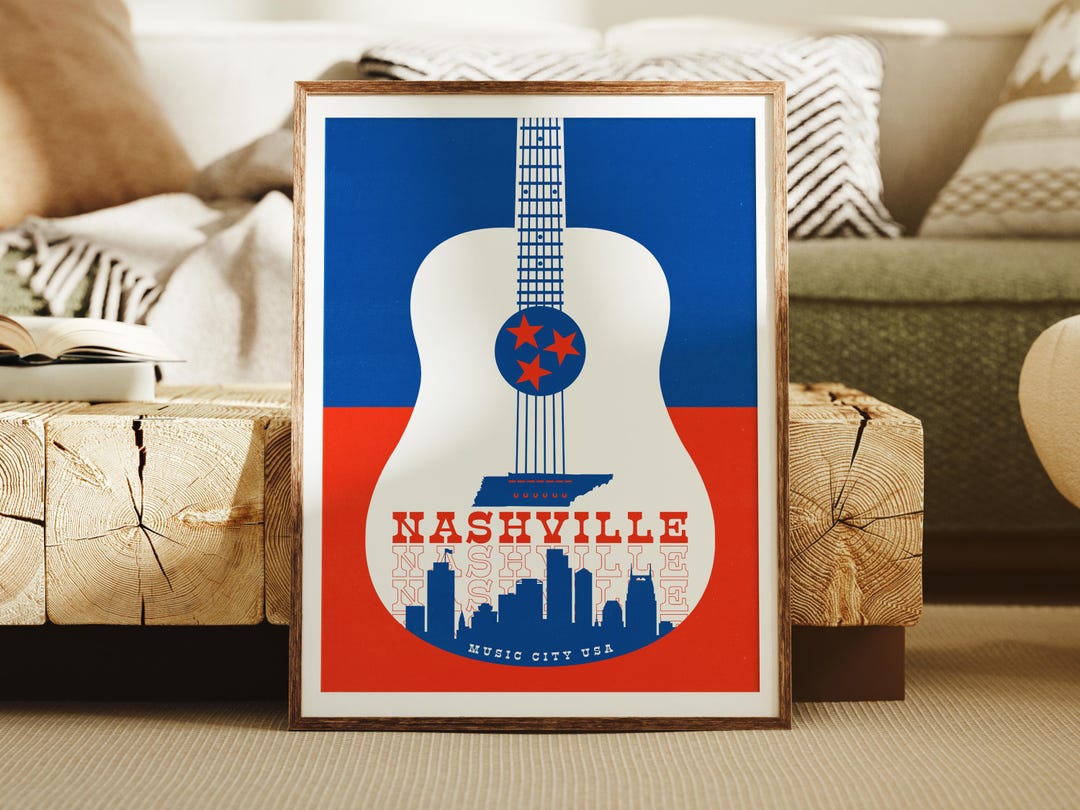 Nashville Print, Music City USA Print, Nashville Poster, Nashville Wall ...