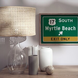 Myrtle Beach Print, Myrtle Beach Wall Art, Beach Decor, Vintage Wall ...