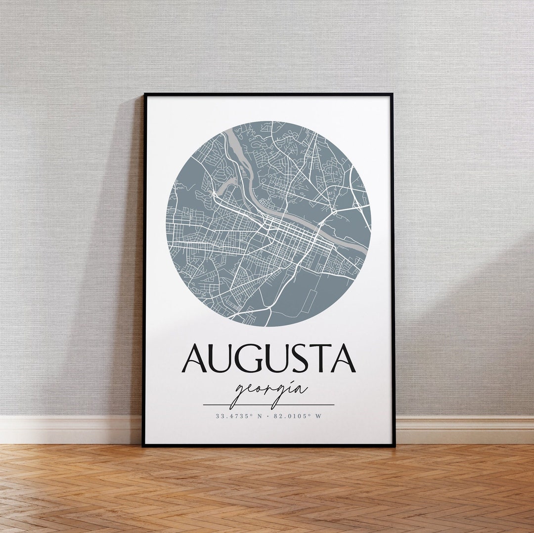 Augusta Print, Georgia, Augusta Map, Augusta Georgia Decor, Augusta ...