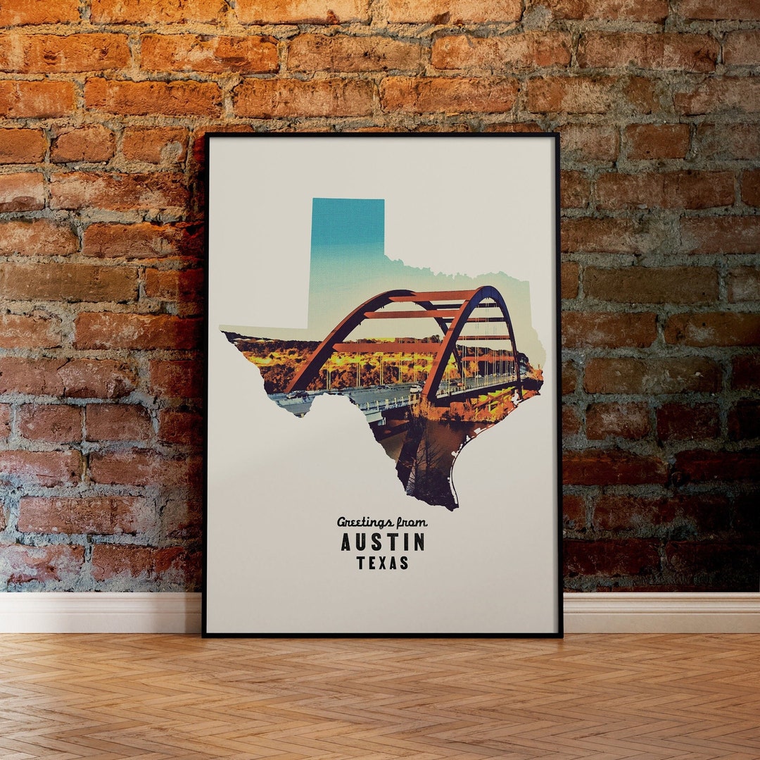 Austin Texas Print, Austin Wall Art, Austin TX Poster, Greetings From ...