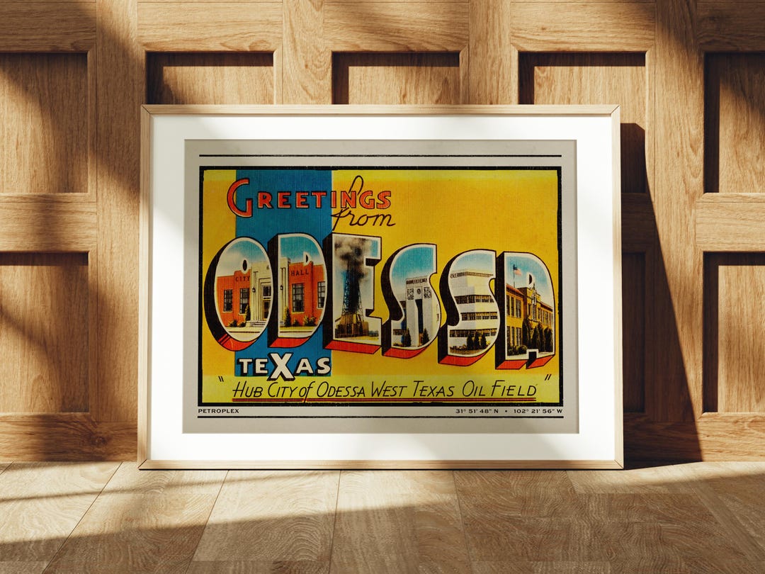 Odessa Texas Print, Odessa Wall Art, Retro Texas Decor, Odessa Poster ...