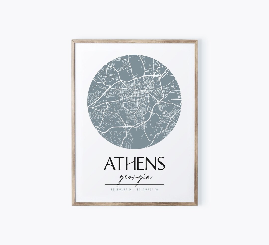Athens Georgia Map, Athens Print, Georgia Decor, Athens, Georgia ...