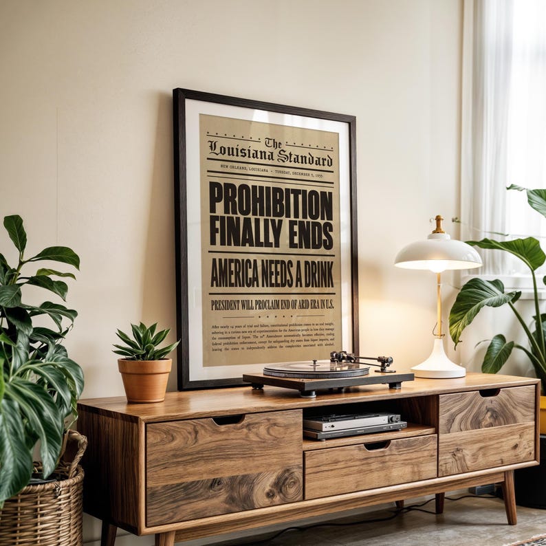 Prohibition Ends, Prohibition Poster, Bar Decor, Speakeasy Decor ...