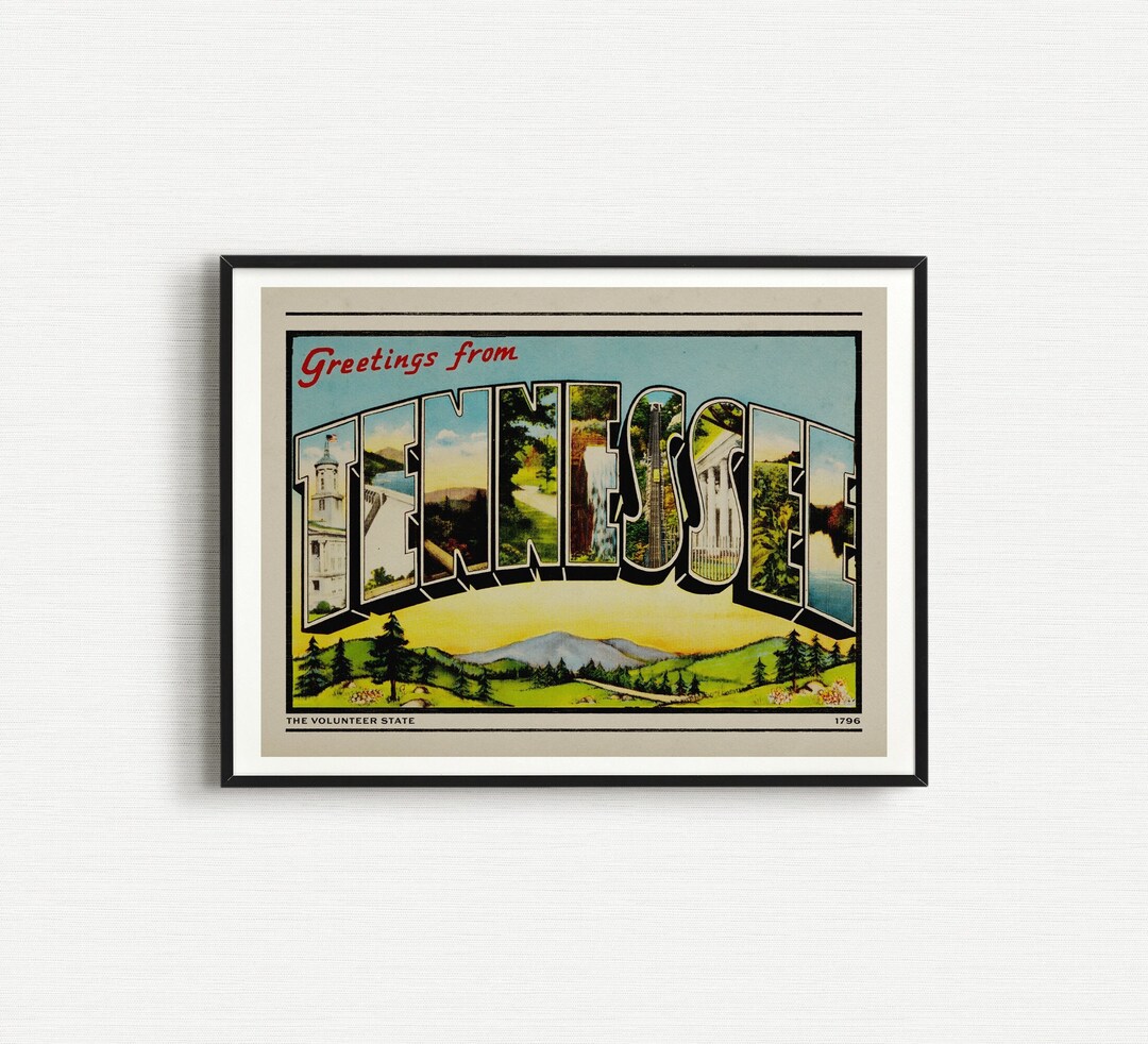 Tennessee Print Greetings From Tennessee Retro Tennessee - Etsy