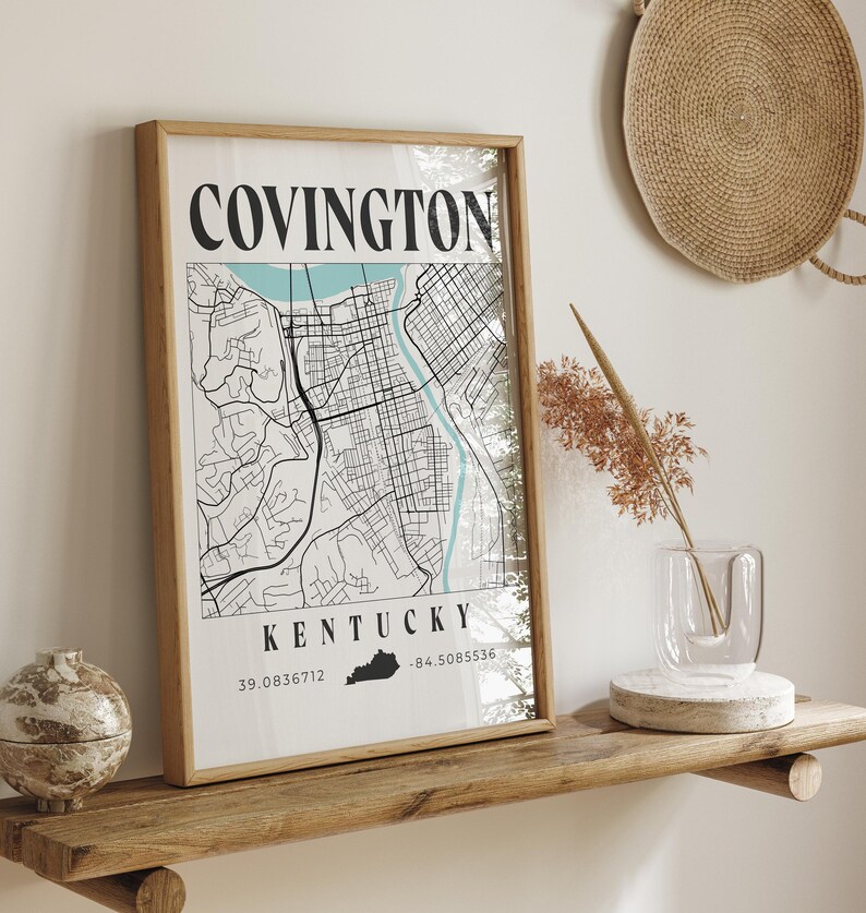 Covington Kentucky, Covington Map, Covington Print, Kentucky Wall Art ...