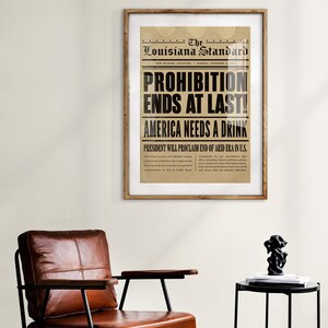 Prohibition Ends, Prohibition Poster, Bar Decor, Speakeasy Decor ...